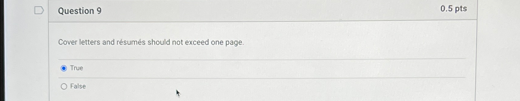 Solved Question 90.5ptsCover letters and résumés should not | Chegg.com