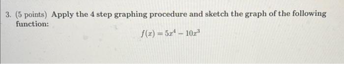 Solved 3. (5 points) Apply the 4 step graphing procedure and | Chegg.com