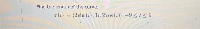 Solved Find the length of the curve. | Chegg.com