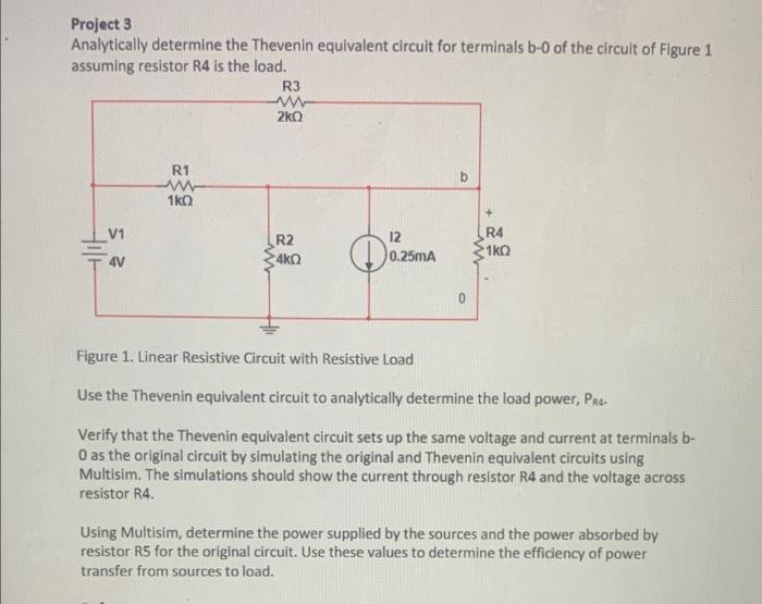 Solved Project 3 Analytically determine the Thevenin | Chegg.com