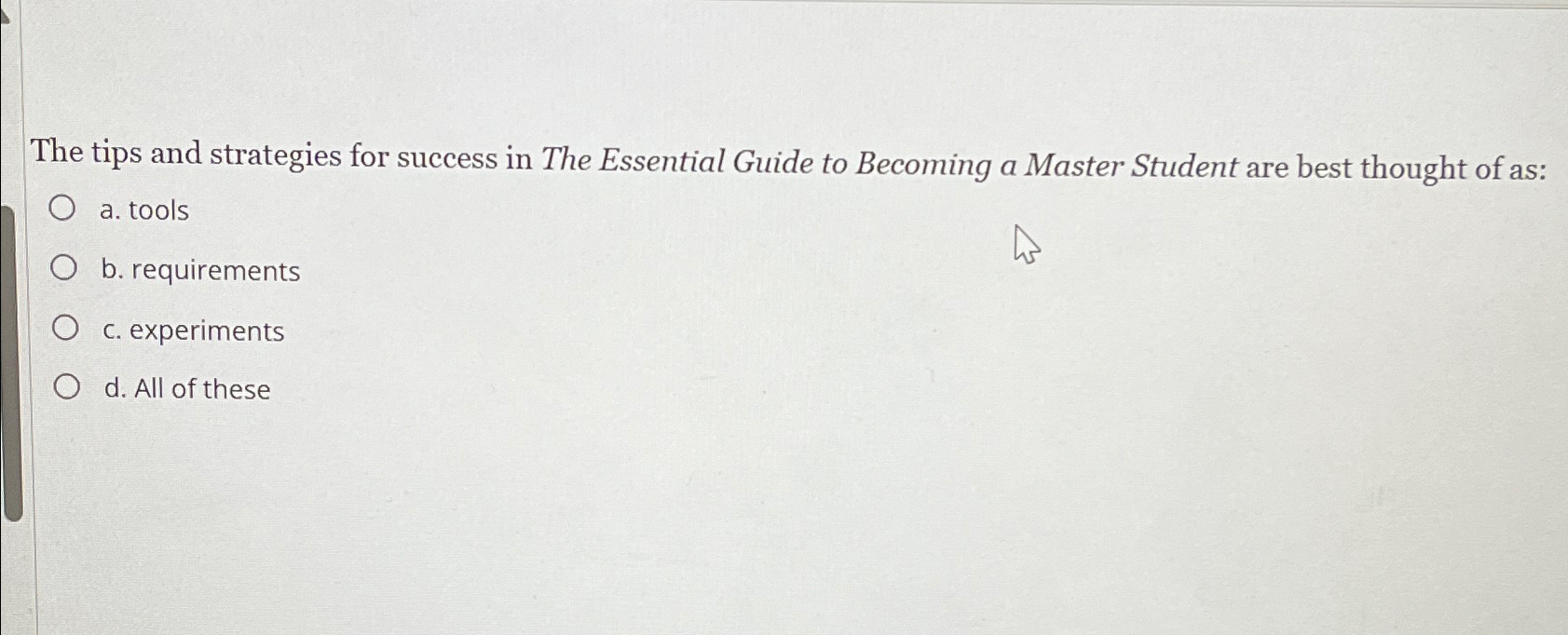 Solved The tips and strategies for success in The Essential | Chegg.com