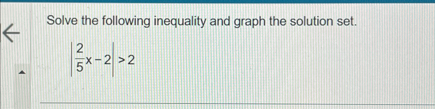 Solve the following inequality and graph the solution | Chegg.com