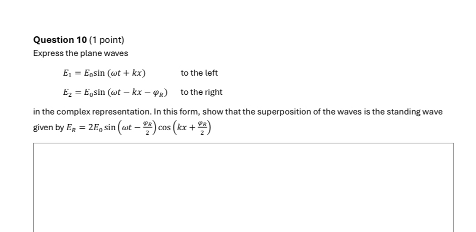 Solved Question 10 (1 ﻿point)Express the plane | Chegg.com