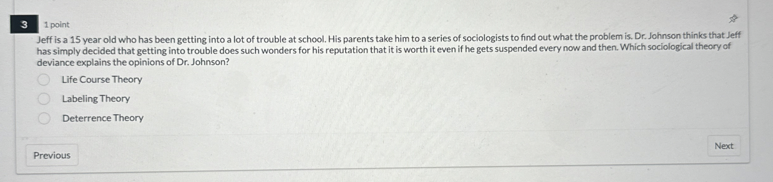 Solved 3 1 ﻿pointJeff is a 15 ﻿year old who has been getting | Chegg.com