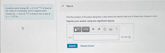 Solved A positive point charge Q1=2.7×10−5C is foxed at the | Chegg.com