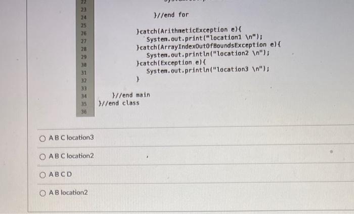 Solved What is the output of this code:A B C location3 A B C | Chegg.com