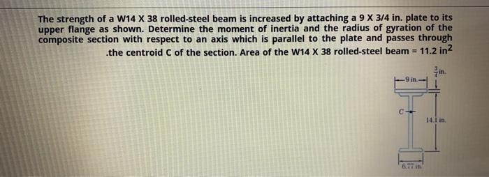 Solved The strength of a W14 X 38 rolled-steel beam is | Chegg.com