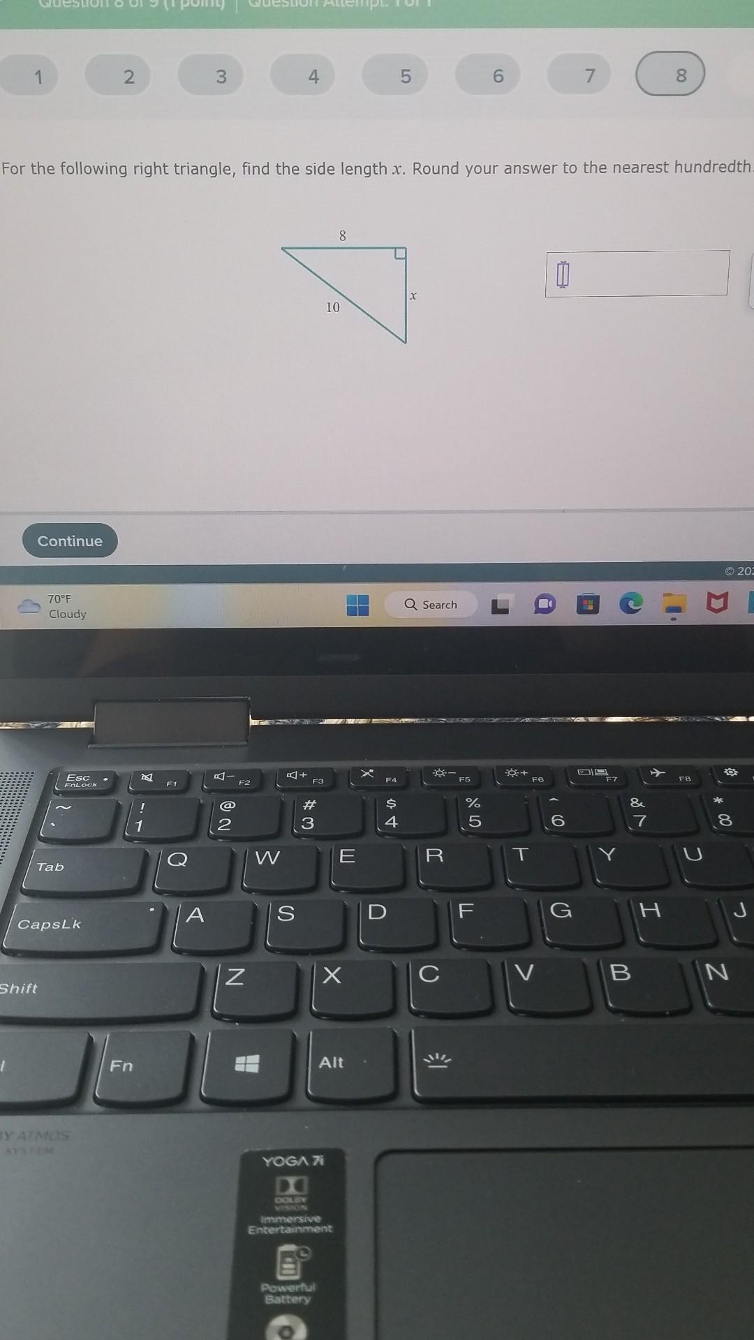 Solved For the following right triangle, find the side | Chegg.com