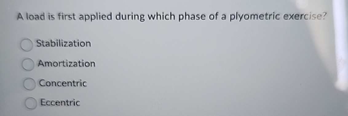 Solved A load is first applied during which phase of a | Chegg.com