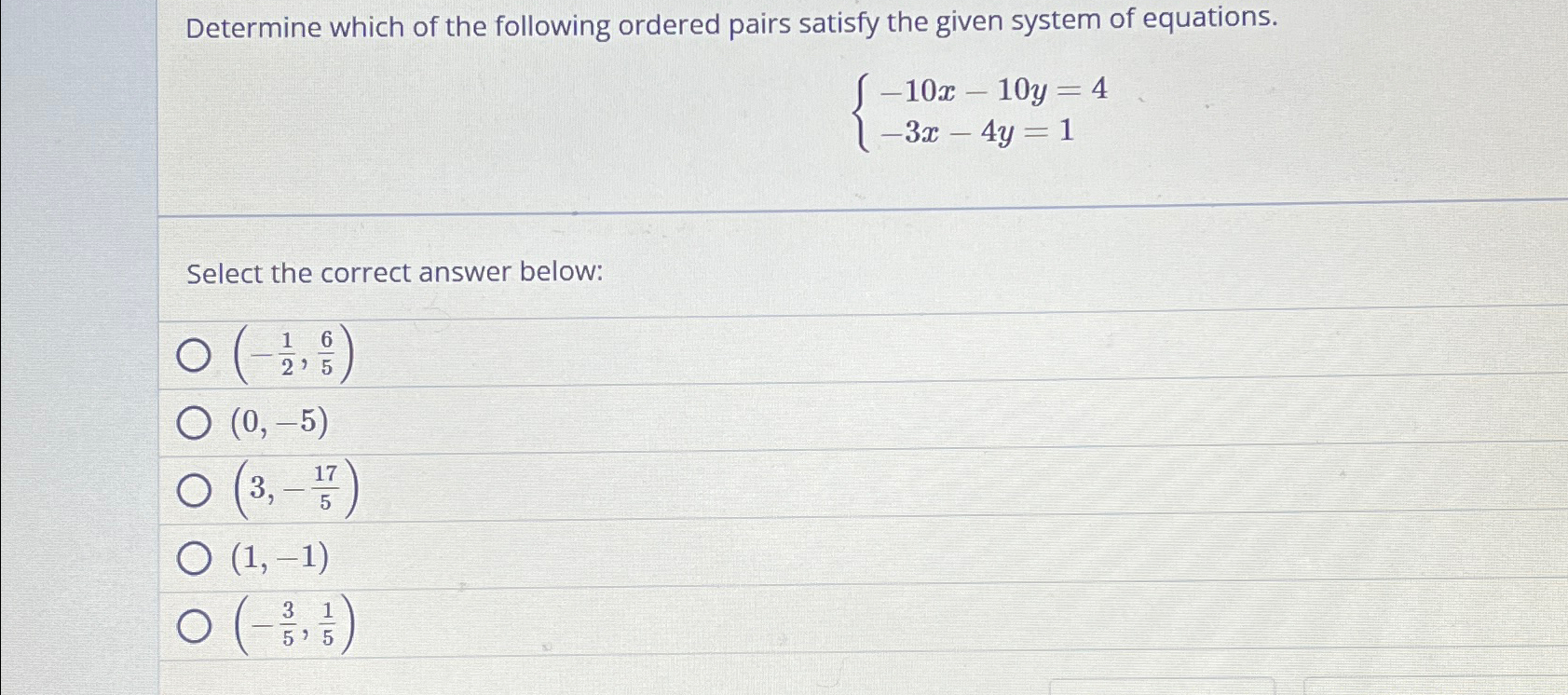 Solved Determine which of the following ordered pairs | Chegg.com