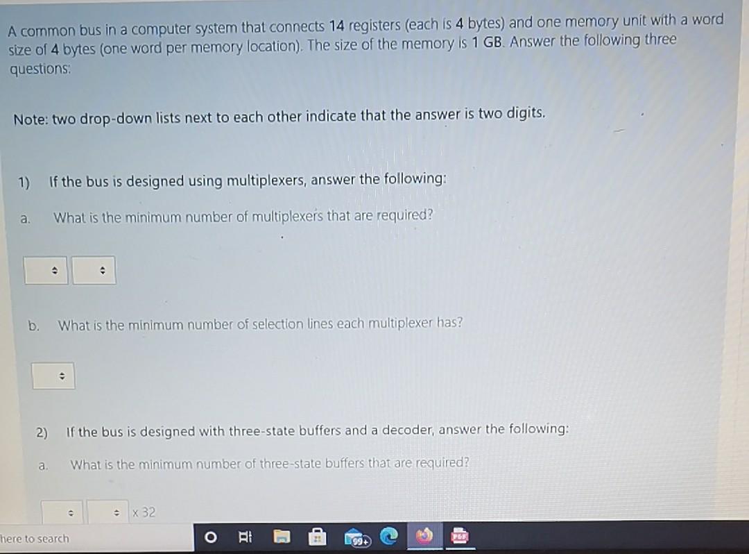 Solved A Common Bus In A Computer System That Connects 14 