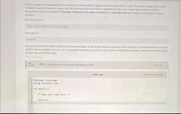 Solved Write a program that repeatedly reads in words (or | Chegg.com