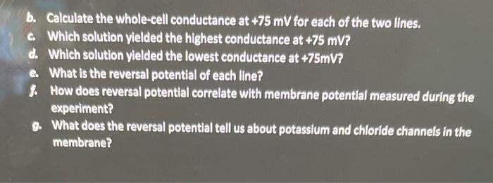 Solved b. Calculate the whole-cell conductance at +75mV for | Chegg.com