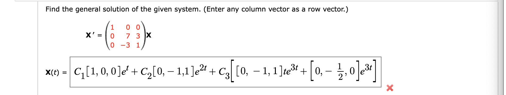 Solved Find the general solution of the given system. (Enter | Chegg.com