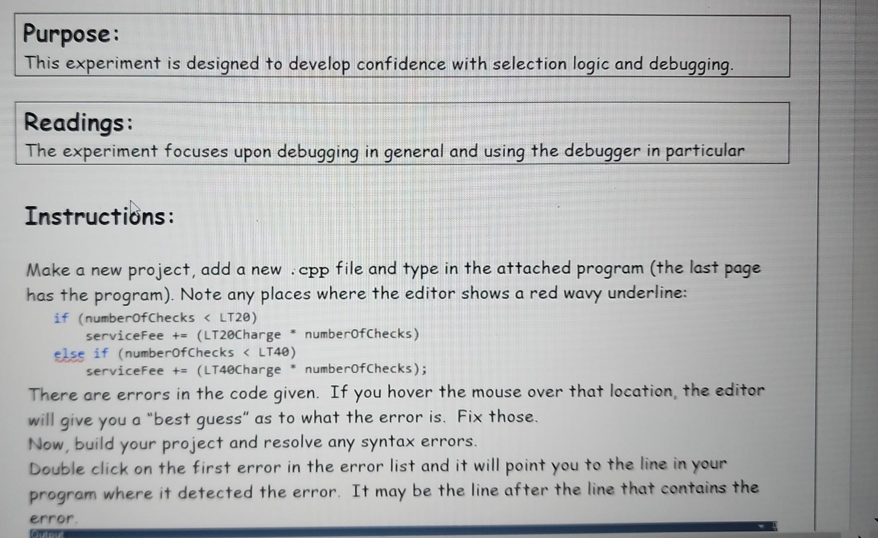Solved Purpose: This experiment is designed to develop | Chegg.com