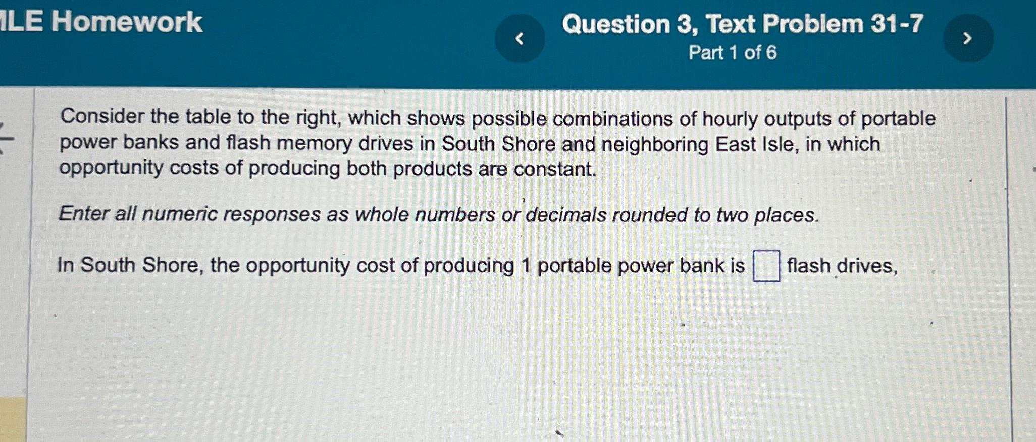 Solved ILE HomeworkQuestion 3, ﻿Text Problem 31-7Part 1 ﻿of | Chegg.com