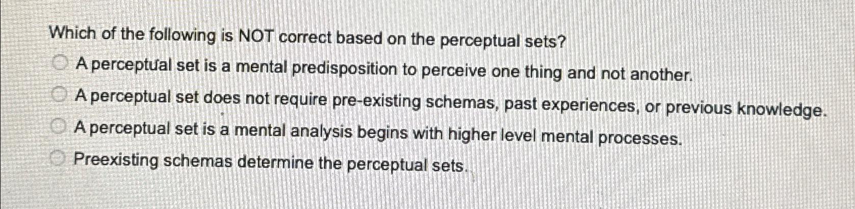 Solved Which of the following is NOT correct based on the | Chegg.com