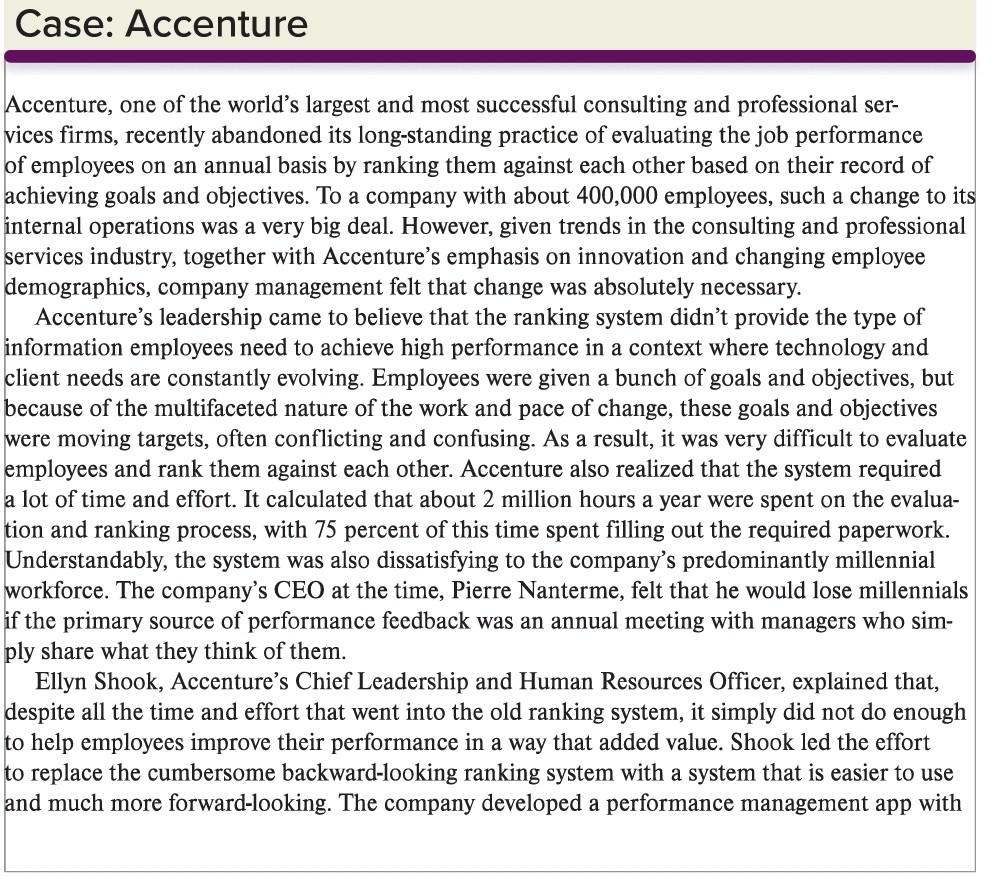 Solved Case: Accenture Accenture, one of the world's largest | Chegg.com