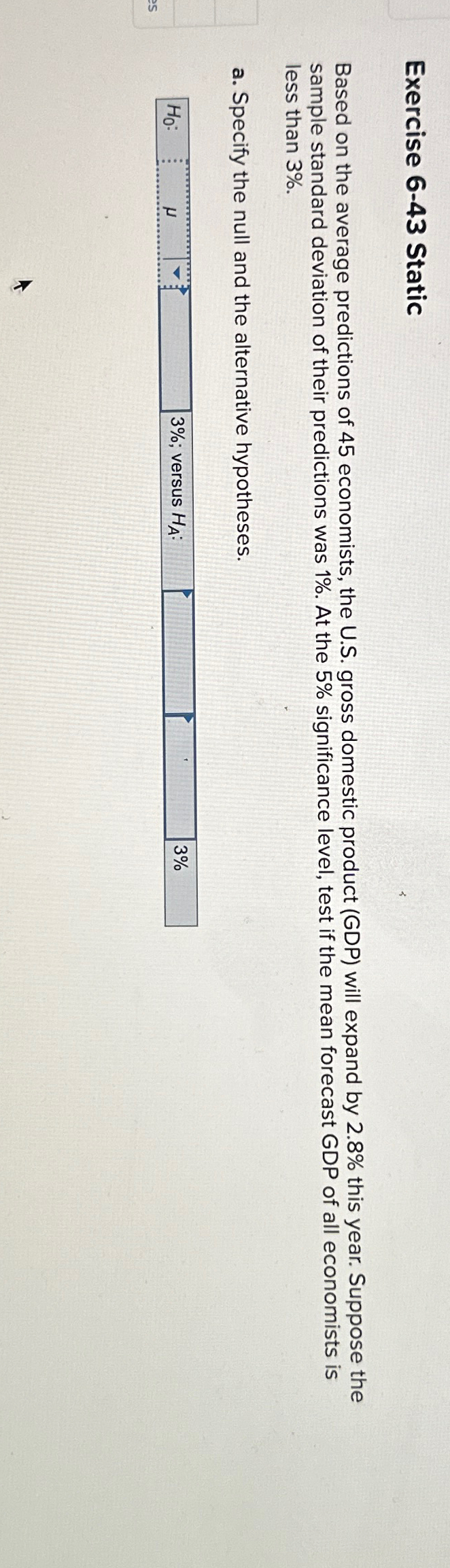 Solved Exercise 6-43 ﻿StaticBased on the average predictions | Chegg.com