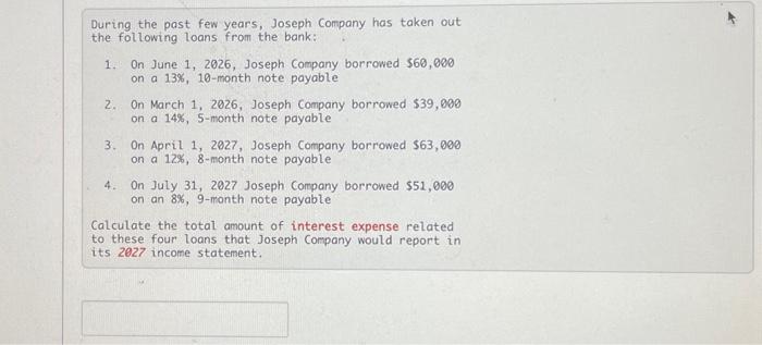 Solved During the past few years, Joseph Company has taken | Chegg.com