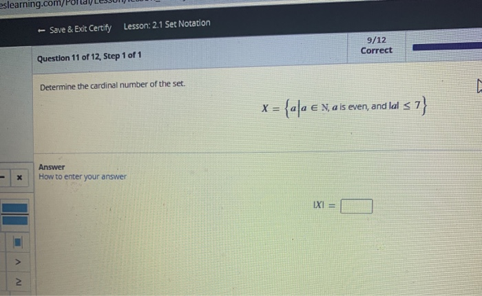 Solved eslearning.com/ - Save & Exit Certify Lesson: 2.1 Set | Chegg.com