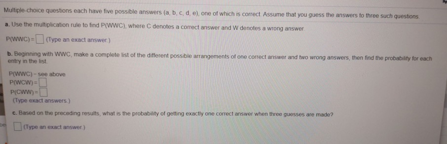 Solved Multiple-choice questions each have five possible | Chegg.com