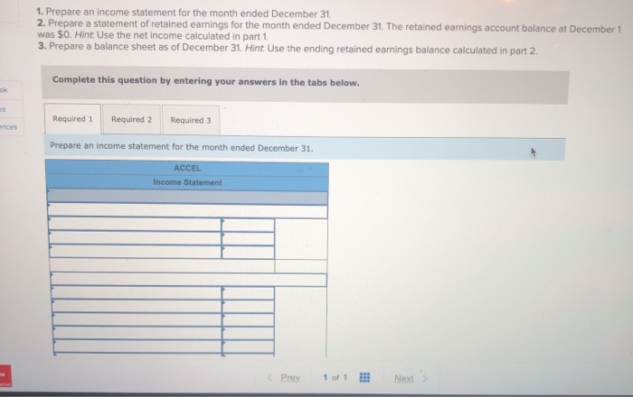 Tableau DA 2-3: Mini-Case, Preparing an income | Chegg.com