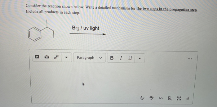 Solved Consider the following reaction. NBS / CCl4/ uv light | Chegg.com