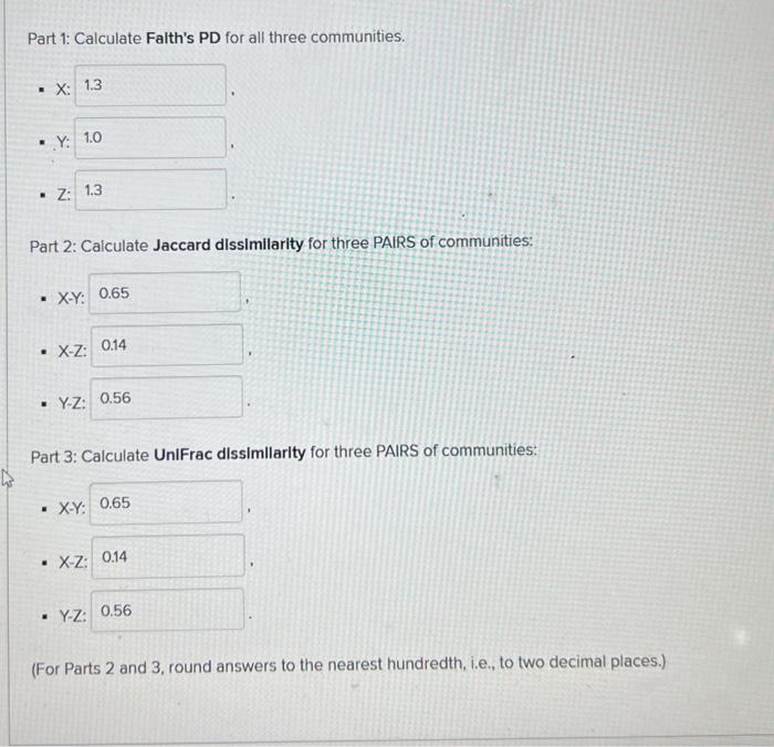 Solved This is a three part question with three answers per | Chegg.com