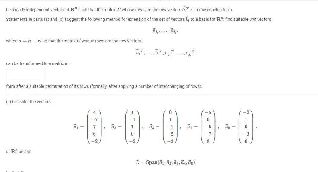 Solved (Linear Spans). Recall that the transpose operation | Chegg.com