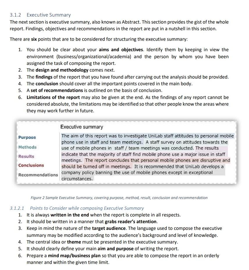 This is Report writing skills question. Please give | Chegg.com