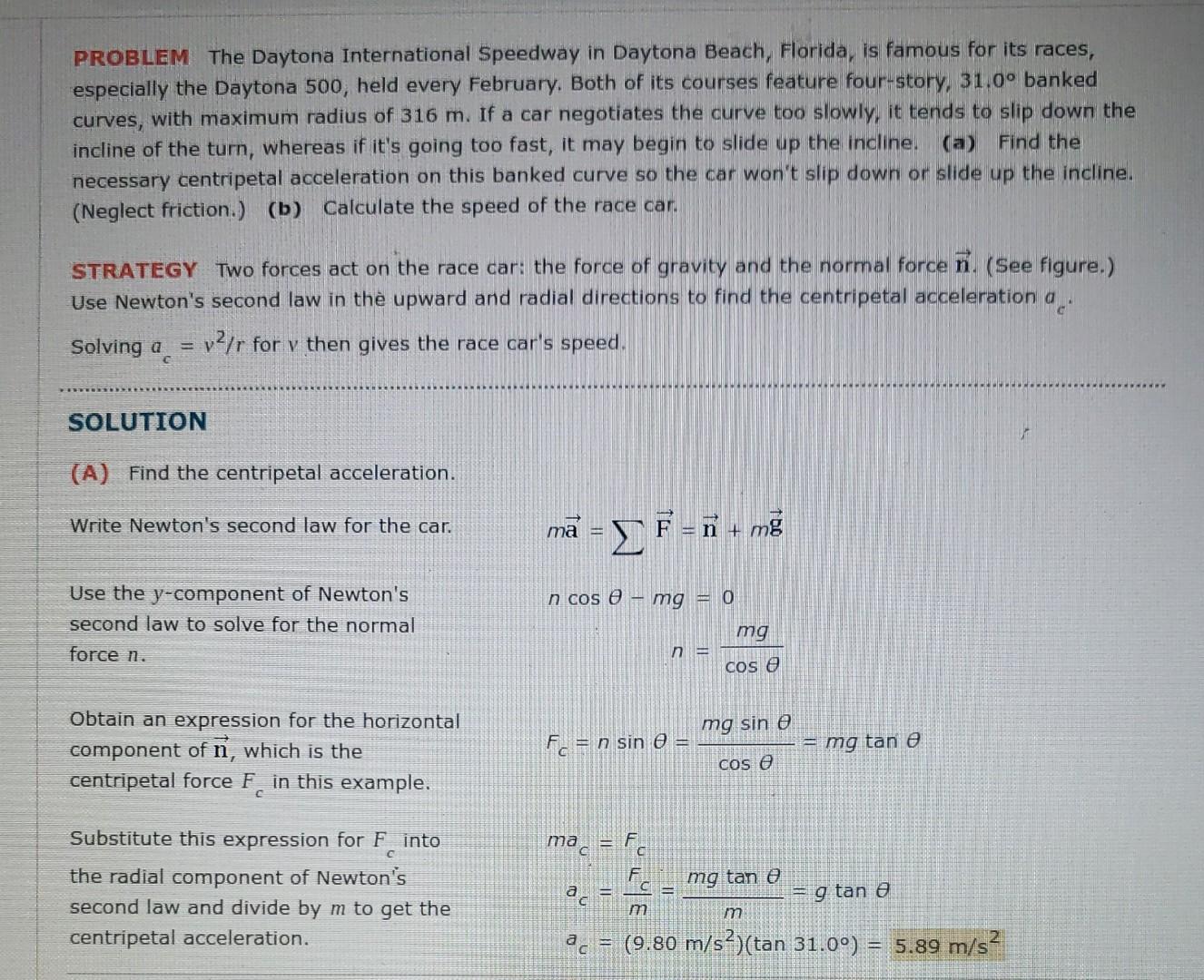 Solved GOAL Solve a centripetal force problem involving two | Chegg.com