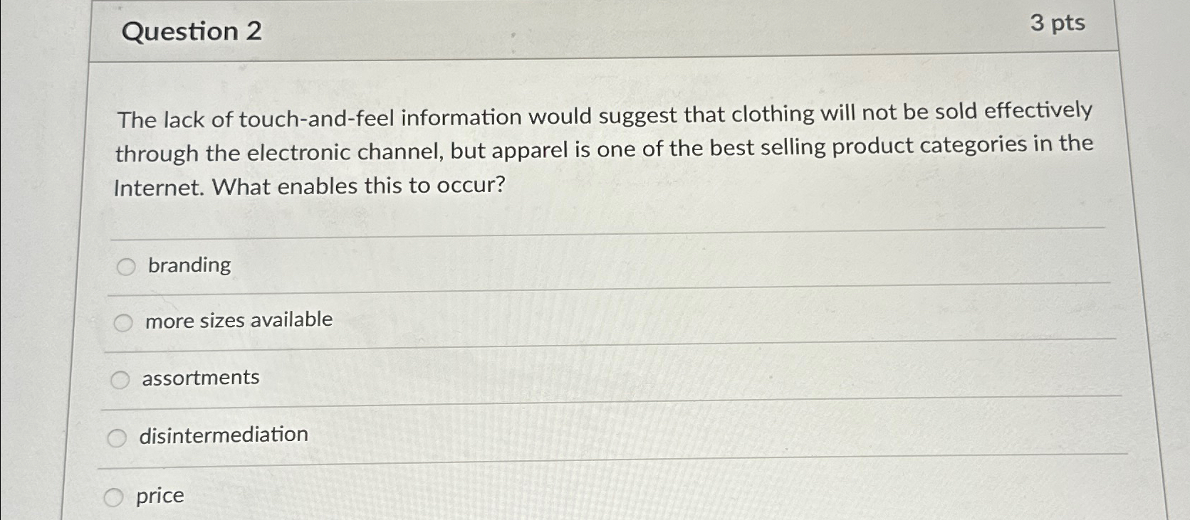 Solved Question 23 ﻿ptsThe lack of touch-and-feel | Chegg.com