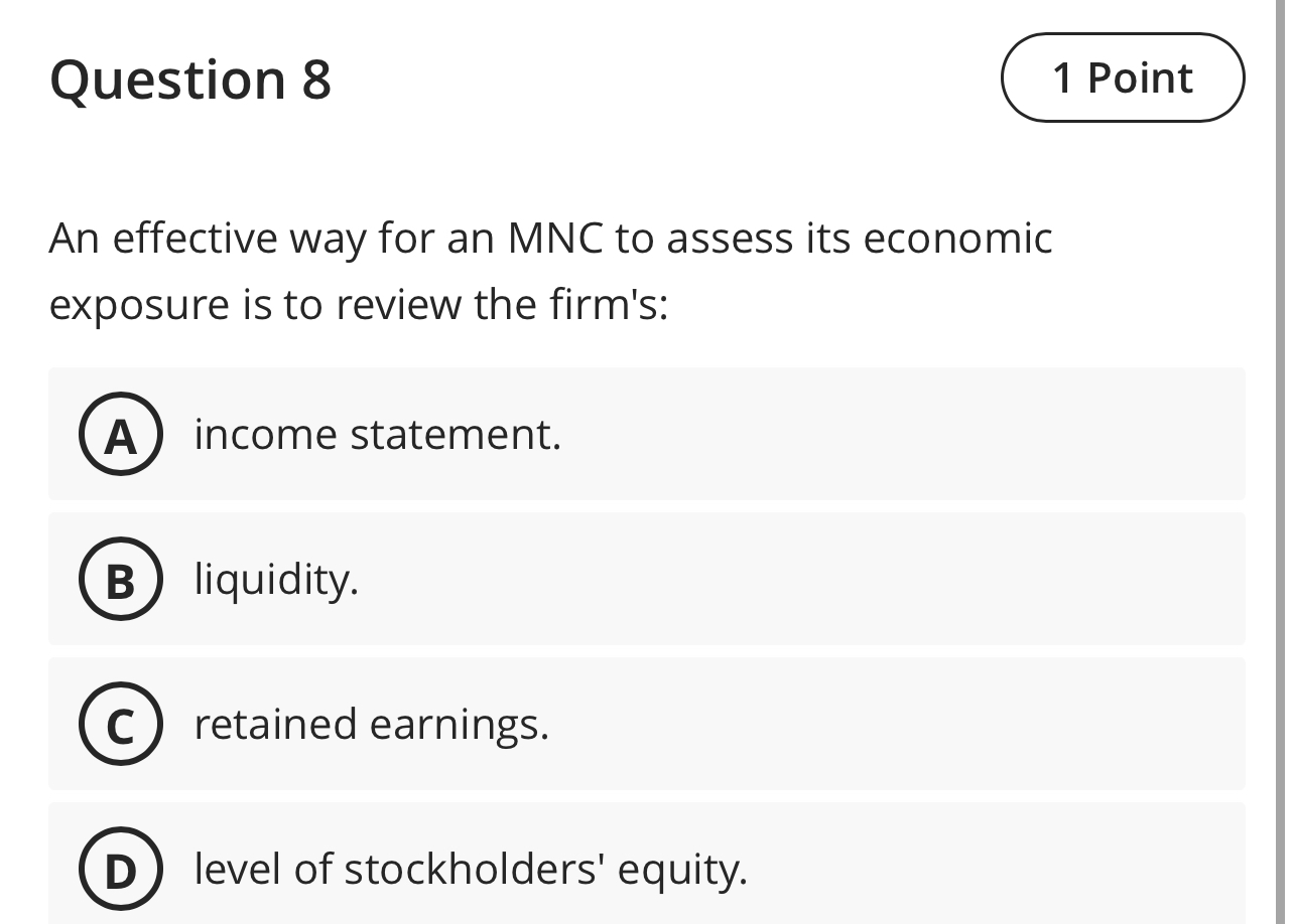 Solved Question 81 ﻿PointAn effective way for an MNC to | Chegg.com