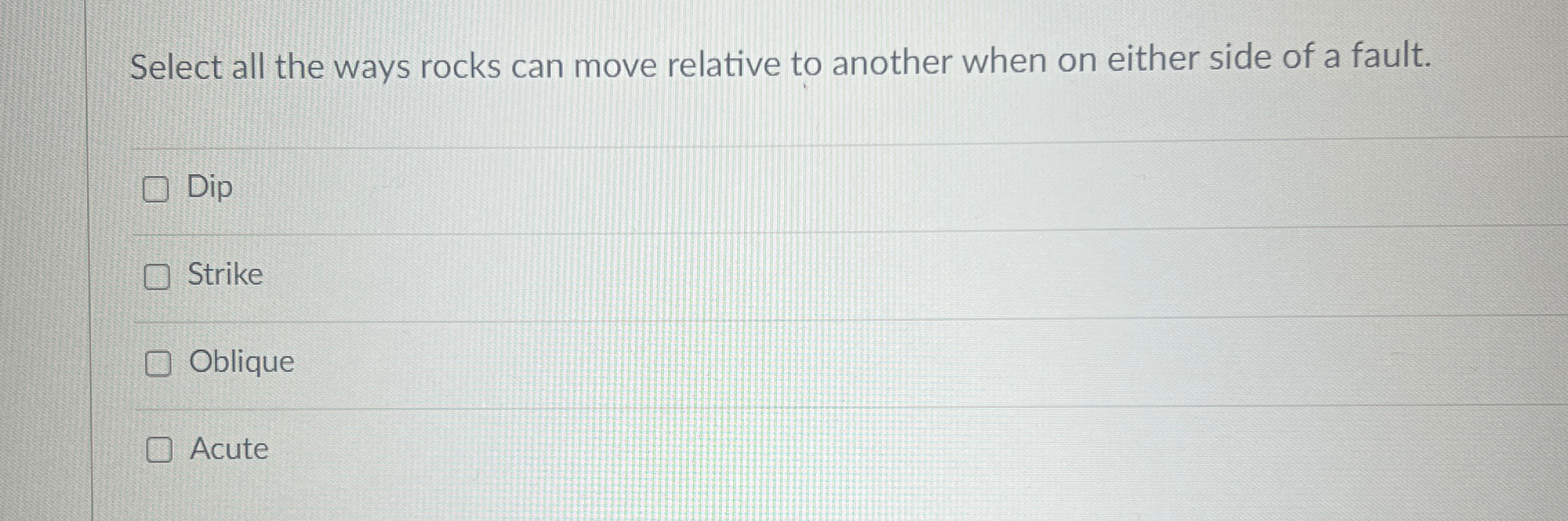 Solved Select all the ways rocks can move relative to | Chegg.com