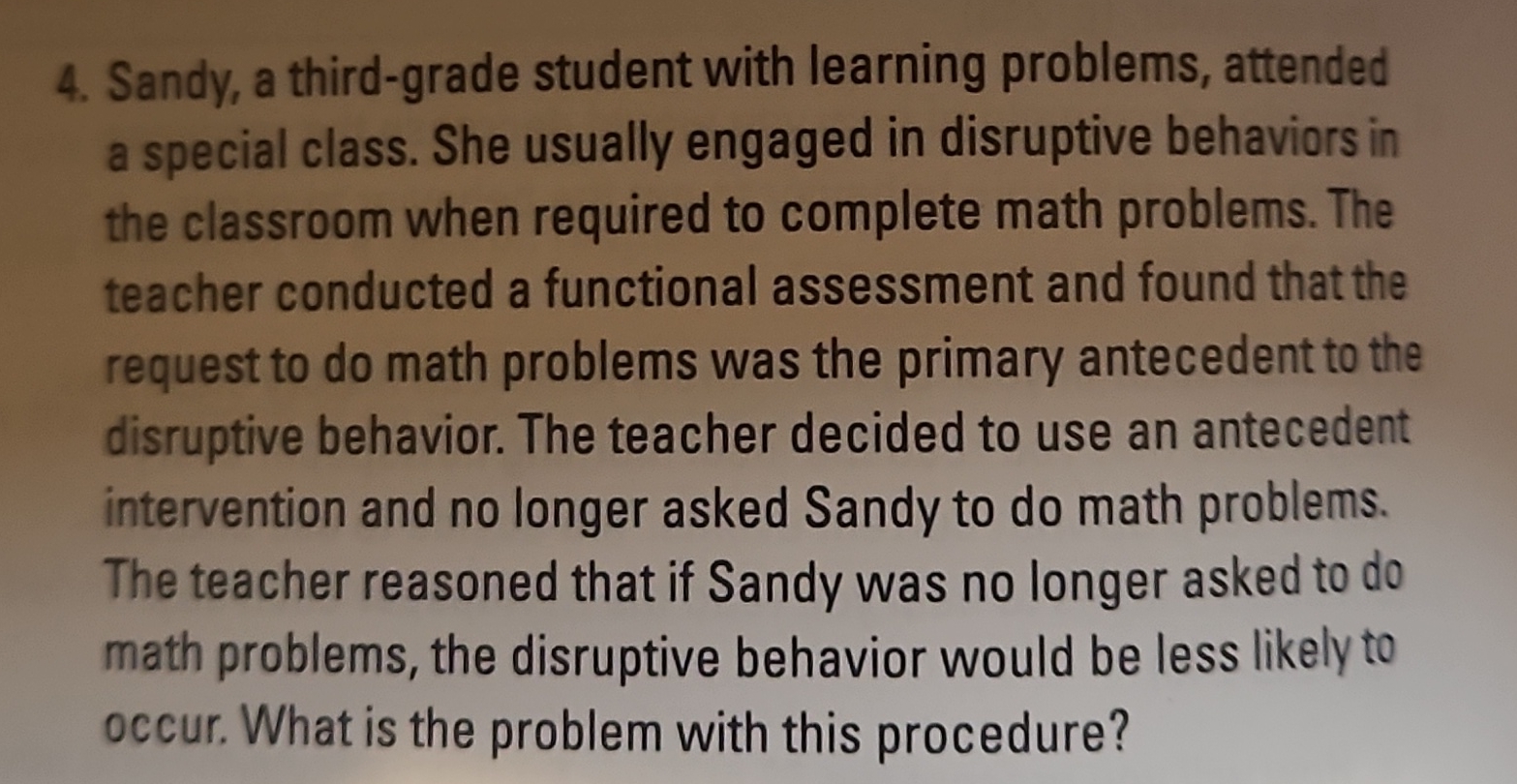 Solved Sandy, a third-grade student with learning problems, | Chegg.com