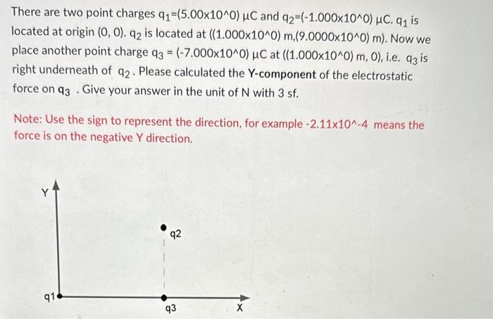 Solved There are two point charges q1=(6.000×10∧0)μC and | Chegg.com