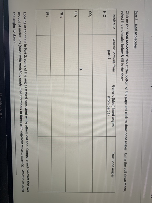 Chemistry Name Phet Molecular Shapes Vsepr Lab Log Chegg