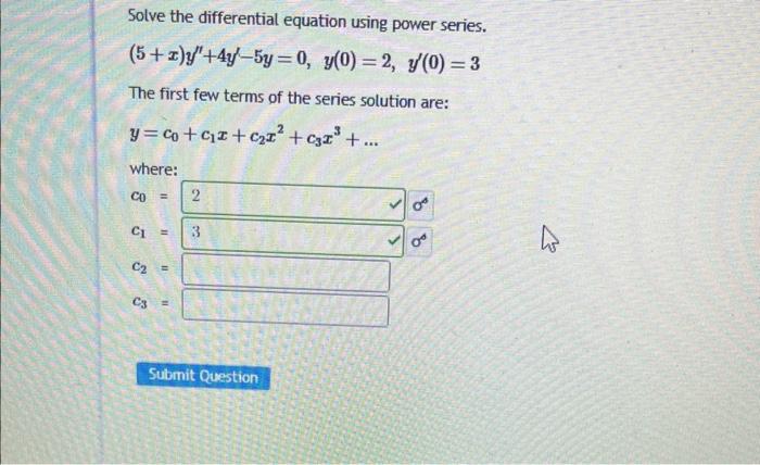 Solved Solve the differential equation using power series. | Chegg.com