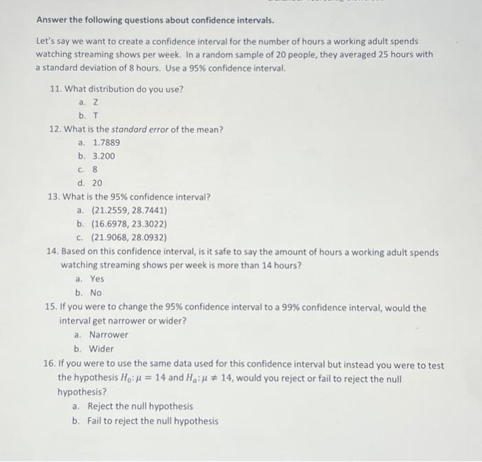 Solved Answer the following questions about confidence | Chegg.com