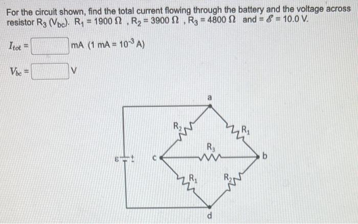 Solved For the circuit shown, find the total current flowing | Chegg.com