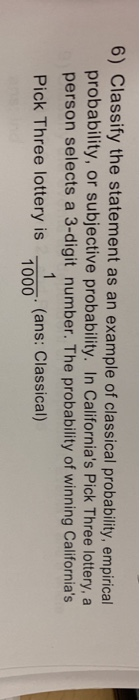 Solved 6) Classify the statement as an example of classical | Chegg.com
