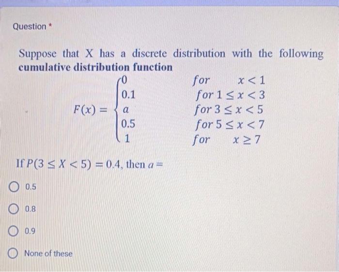 Solved Suppose that X has a discrete distribution with the | Chegg.com
