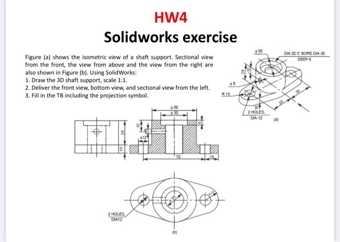 Solved Solidworks exercise Figure (a) shows the isometric | Chegg.com