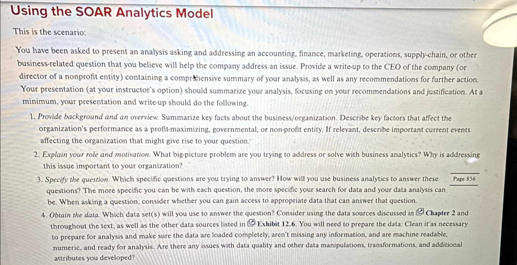 Solved Using the SOAR Analytics ModelThis is the | Chegg.com