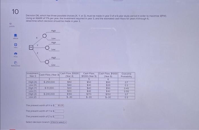 Solved 10 10 points eBook Hint Print References Decision D6, | Chegg.com
