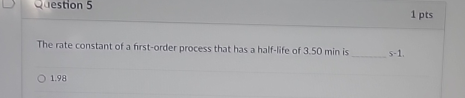 Solved The rate constant of a first-order process that has a | Chegg.com