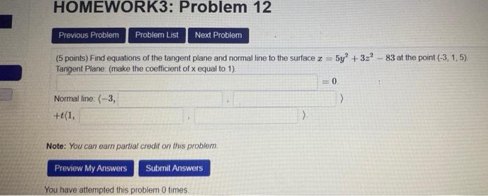 Solved Homework3 Problem 12 Previous Problem Problem List 