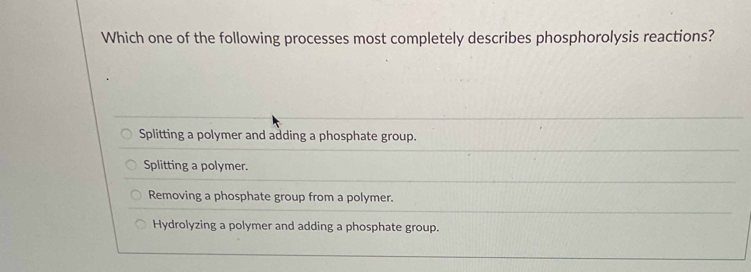 Solved Which one of the following processes most completely | Chegg.com