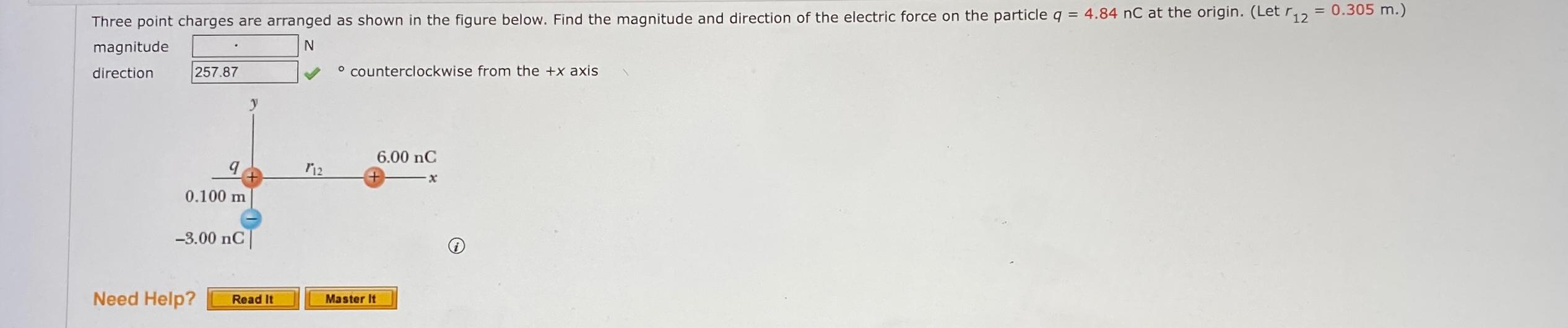 Solved magnitudeN ﻿directioncounterclockwise from the +x | Chegg.com